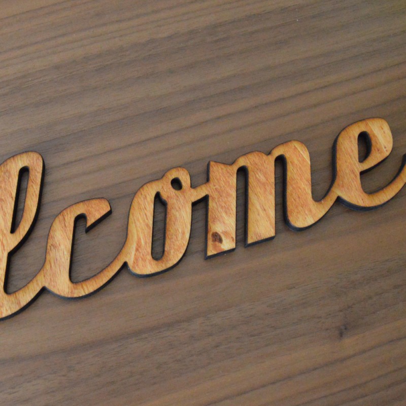 R.Ely Design - Scritta decorativa in legno - Welcome