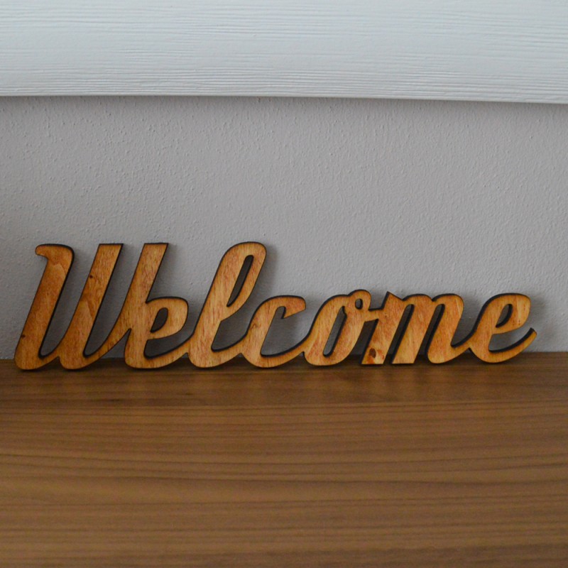 R.Ely Design - Scritta decorativa in legno - Welcome