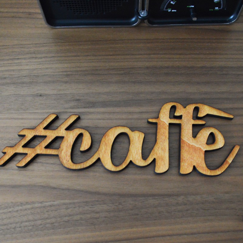 R.Ely Design - Scritta decorativa in legno - caffè