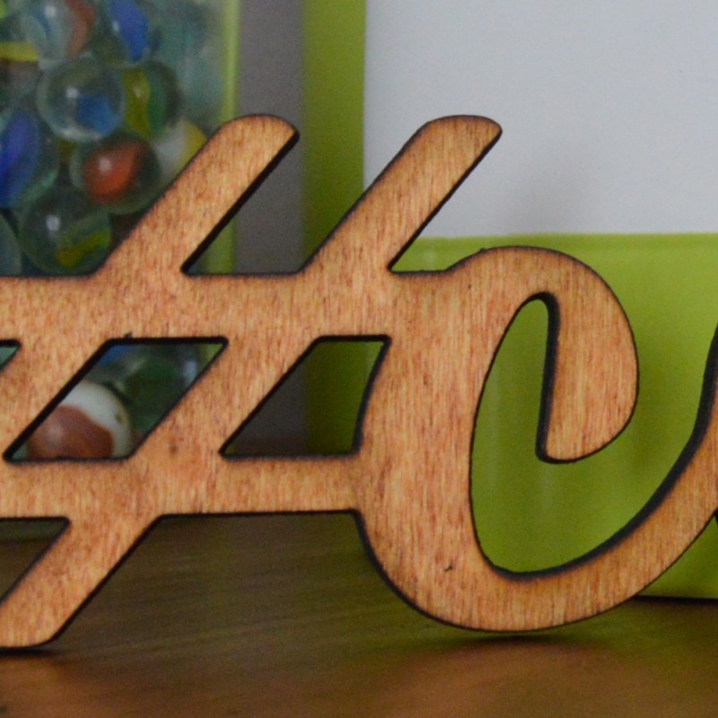 R.Ely Design - Scritta decorativa in legno - caffè